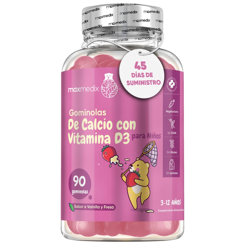 Gominolas de Calcio y Vitamina D3 para Niños | 90 Unidades | Sabor a ...