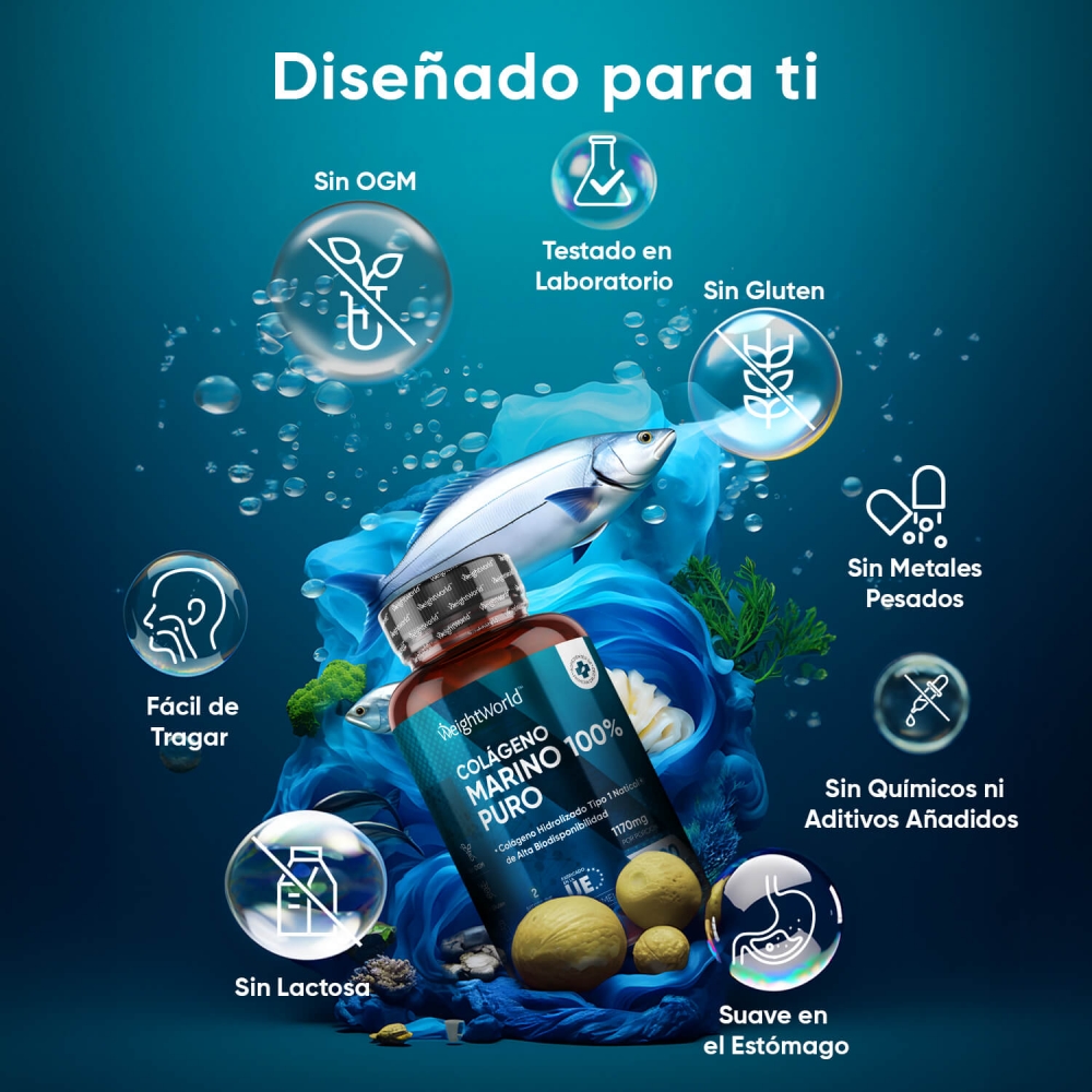 Colágeno Marino Puro | 1170 mg 120 Cápsulas