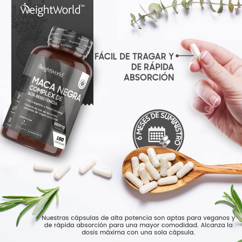 Maca Negra Complex | 5000 mg 180 Cápsulas | Extracto de maca negra ...
